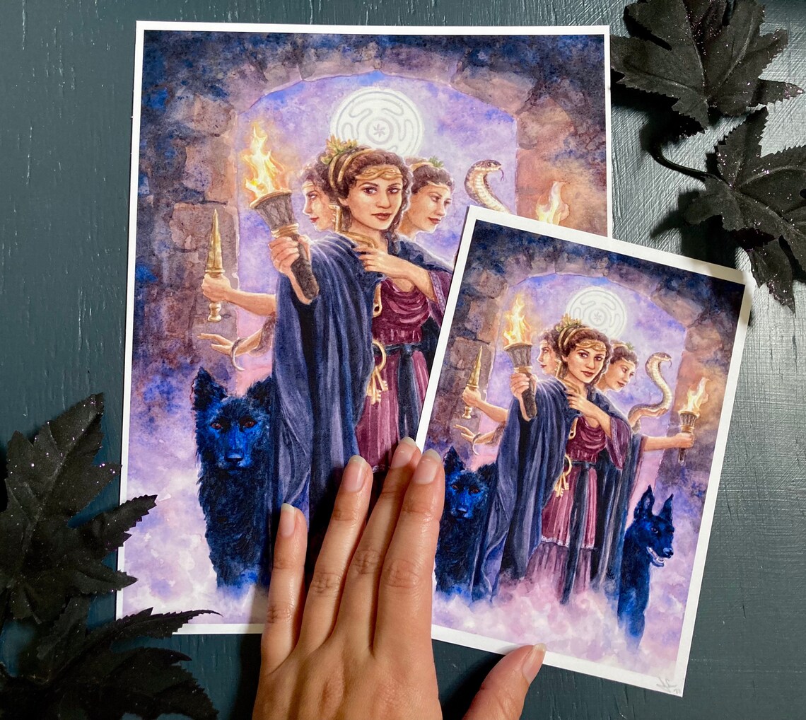 Hekate Hecate Art Print Goddess Painting Greek Dark Purple - Etsy Canada