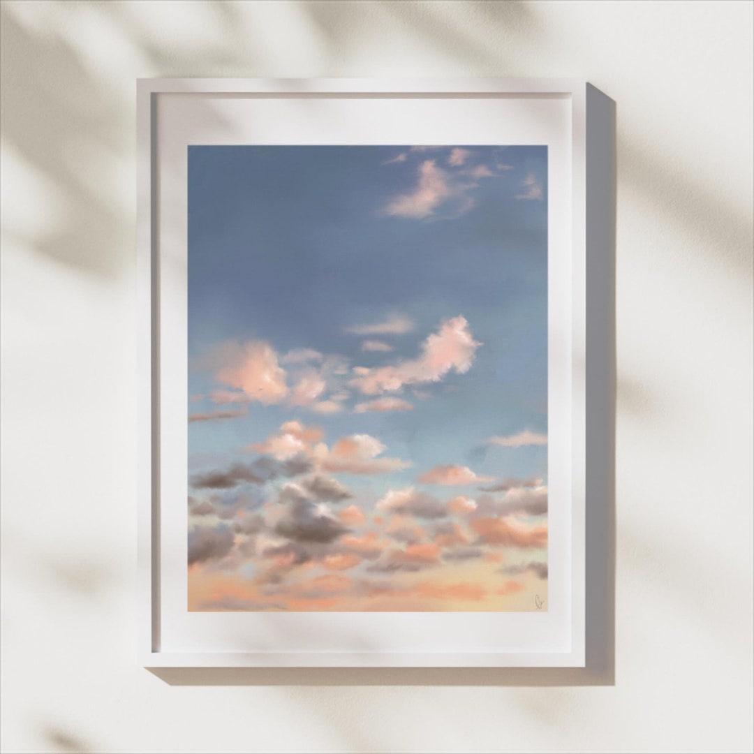 Cotton Candy Dreams Pink and Blue Cloud and Sky Painting Sunset ...