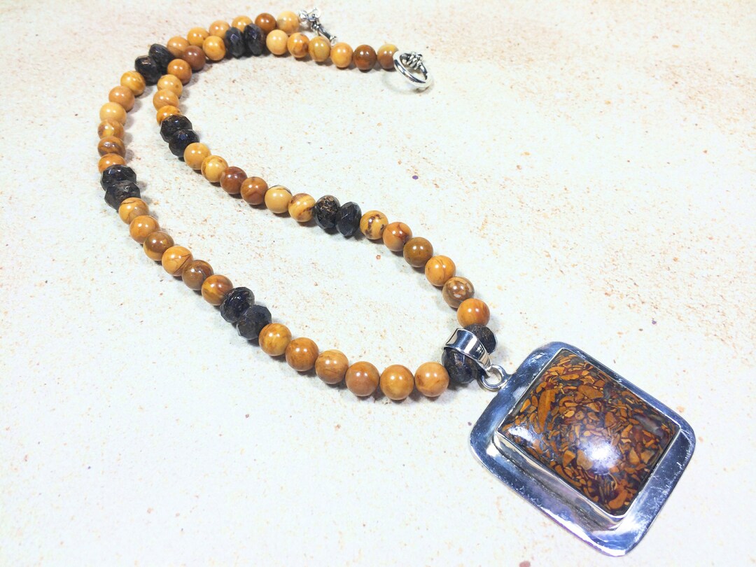 Elephant Jasper Bronzite Yellow Jasper Sterling Silver - Etsy France