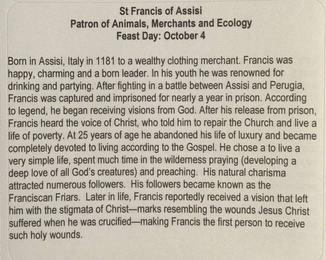 St. Francis Francis of Assisi St. Francis painting saint | Etsy