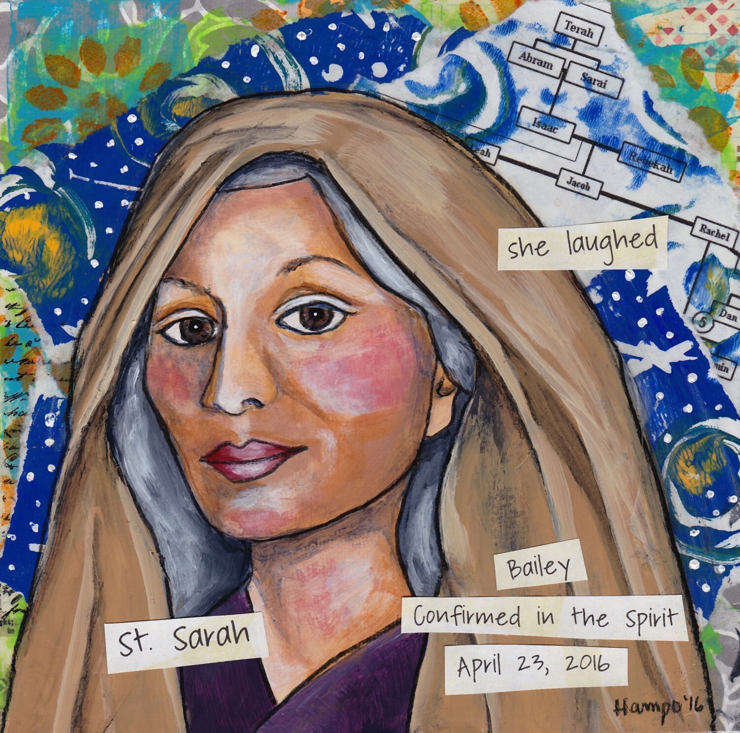 St. Sarah - Patron of Laughter - Religious Gift - Religious Painting ...