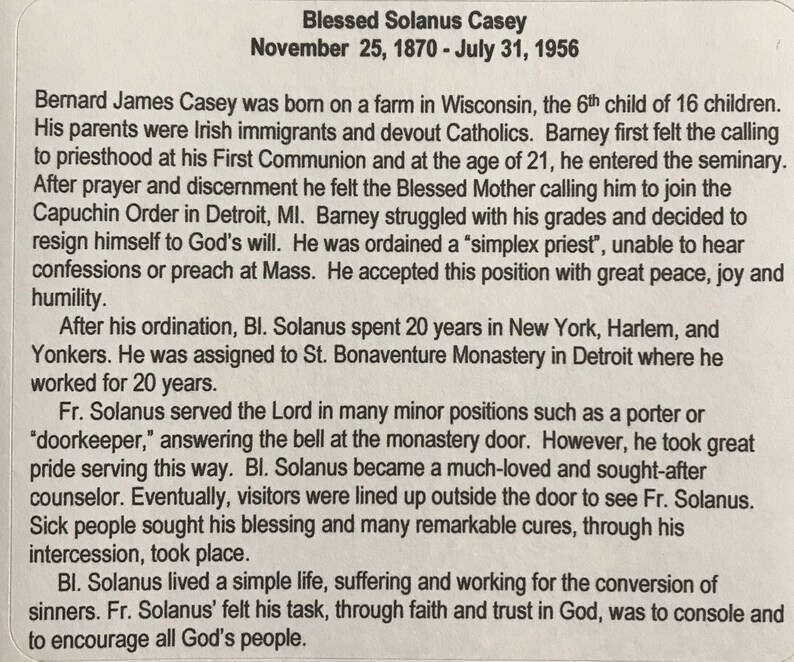 Blessed Solanus Casey, Father Solanus, Solanus Casey, Religious Icon ...