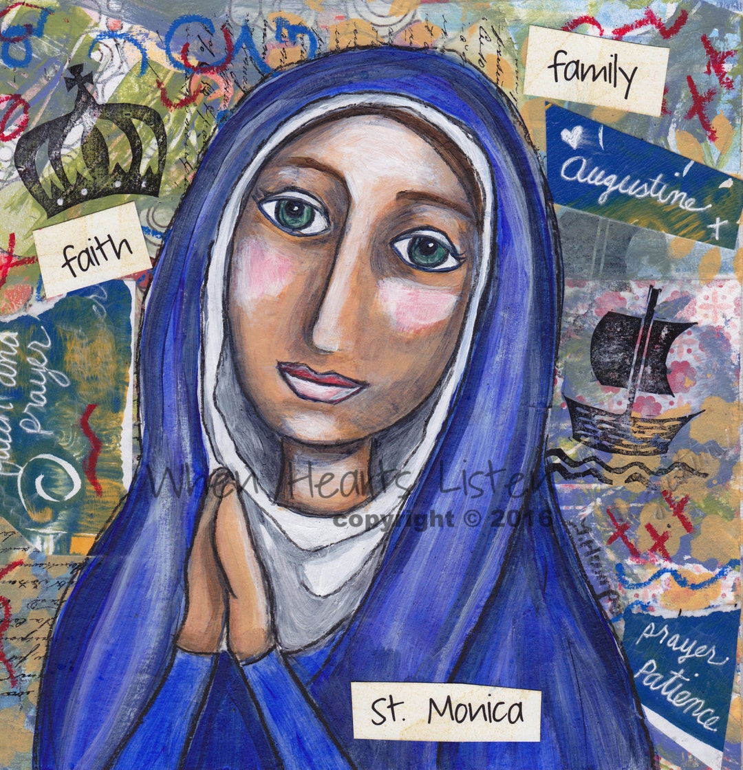 St. Monica, Saint Art, Saint Painting, Patron of Mothers, Patron of ...