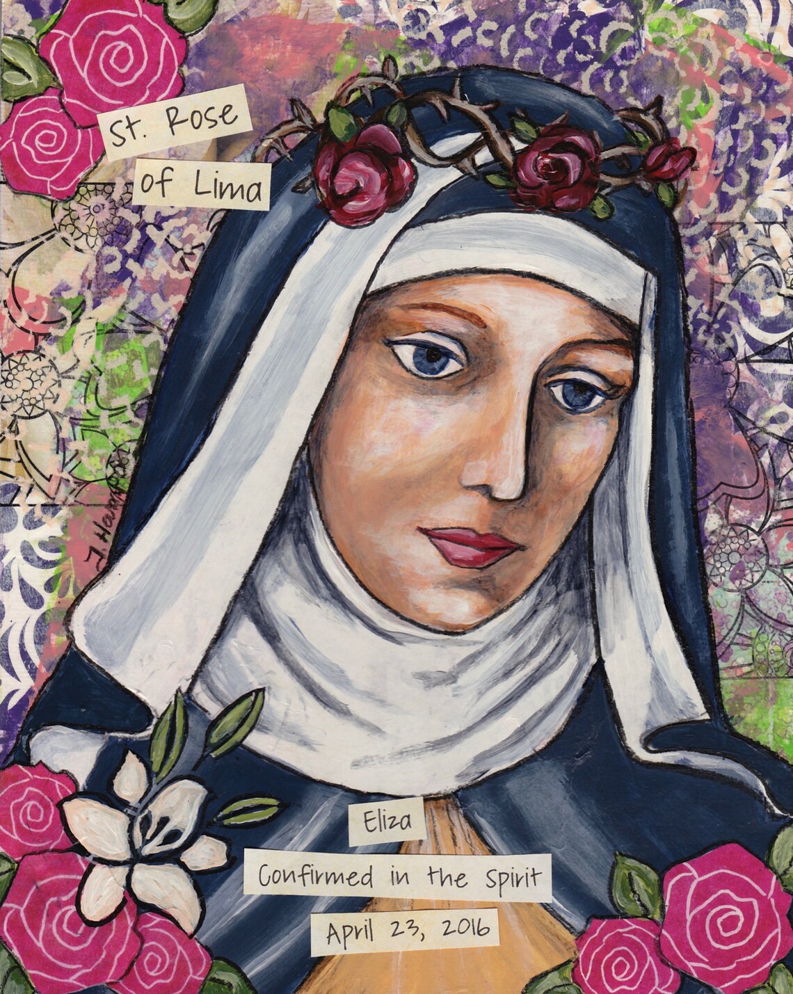 Sainte Rose de Lima- patronne des fleuristes-cadeau de confirmation ...