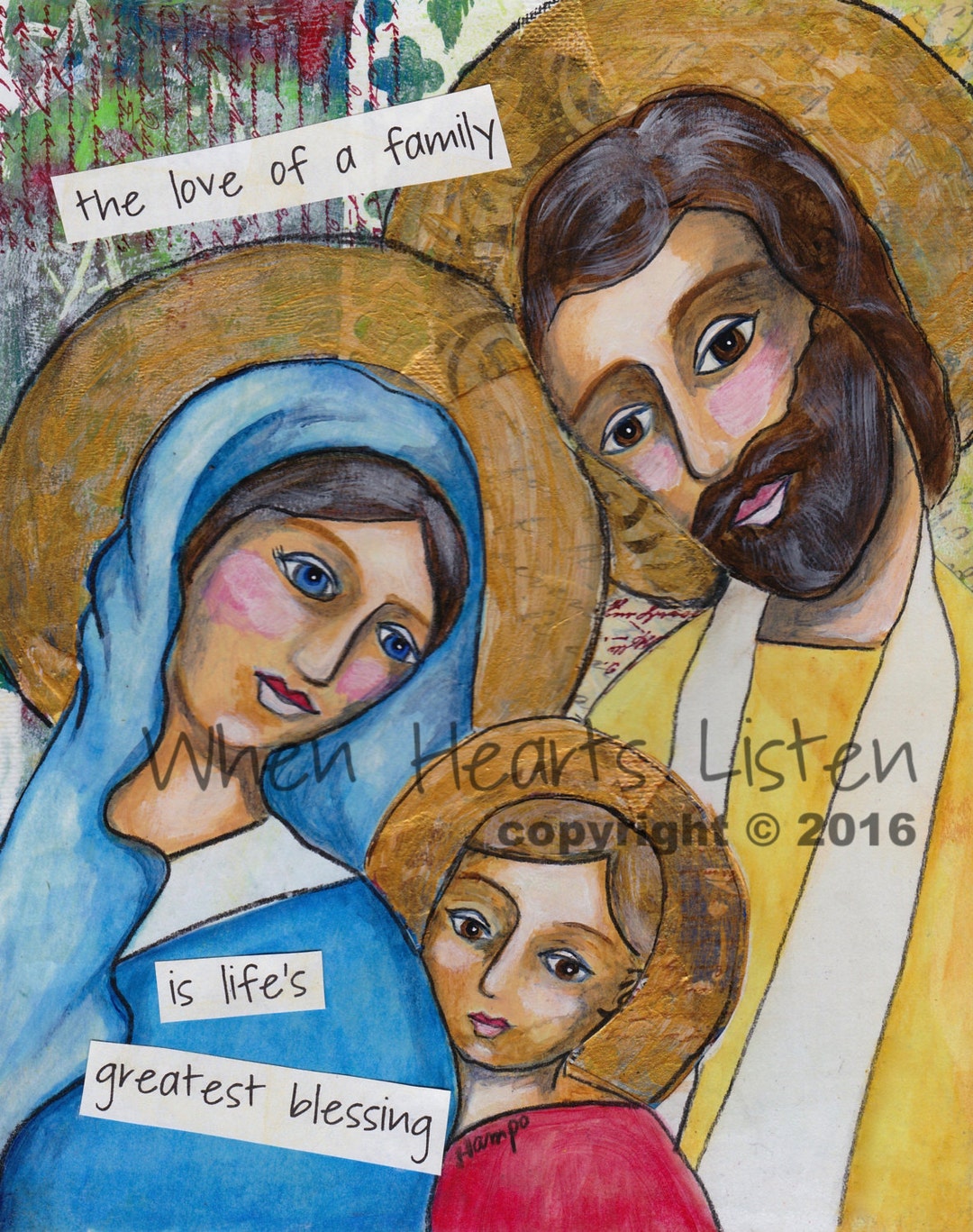 Holy Family - Gift for New Home - Housewarming Gift - Personalized Art ...