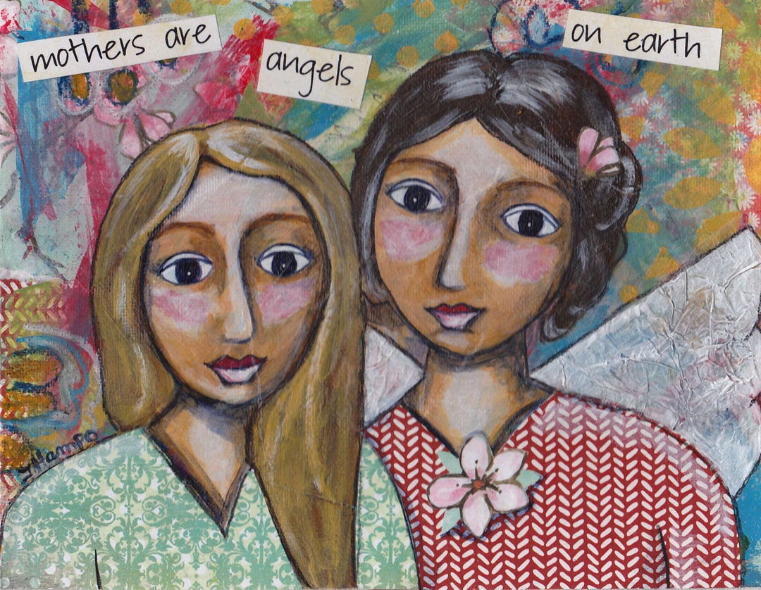 Angel Art, Mother's Day, Angel Mother, Wall Decor, Gift for Mom, Angel ...