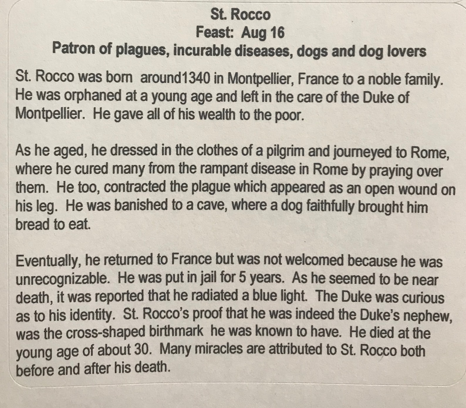 St. Rocco, Patron Saint, Dog Lovers, Religious Art, Modern Icon ...