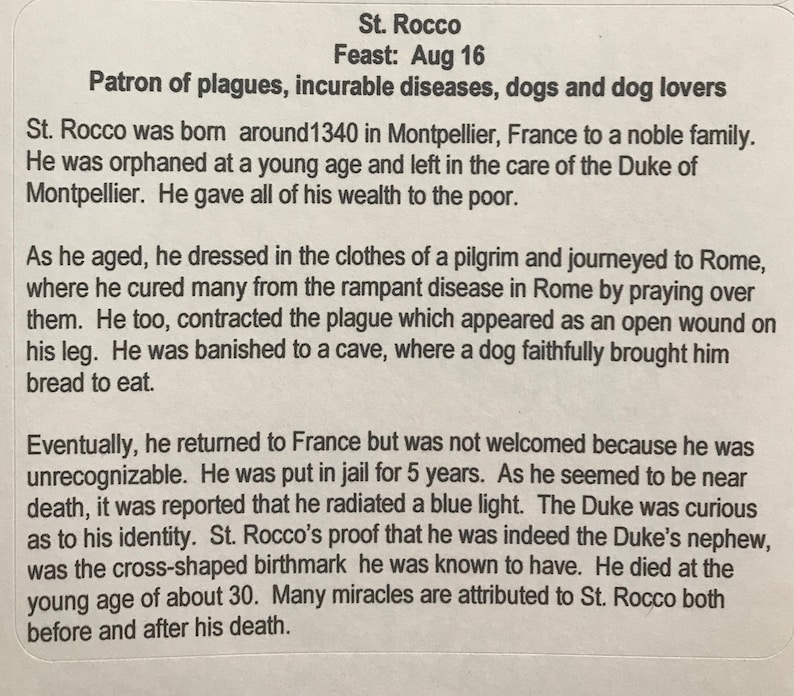 St. Rocco, Patron Saint, Dog Lovers, Religious Art, Modern Icon ...