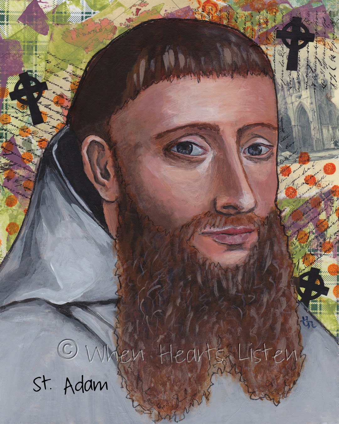 St. Adam, Adam of Dryburgh, Saint Art, Inspirational Art, Personalized ...