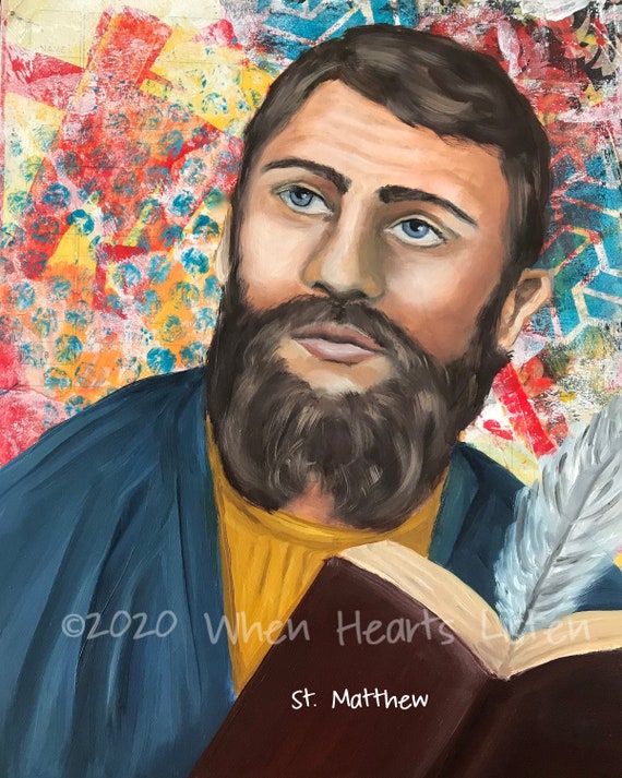 St. Matthew St. Matthew the Apostle saint art modern icon | Etsy