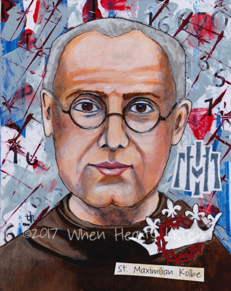 St. Maximilian Kolbe, Patron Saint, Saint Art, Modern Icon, Religious ...