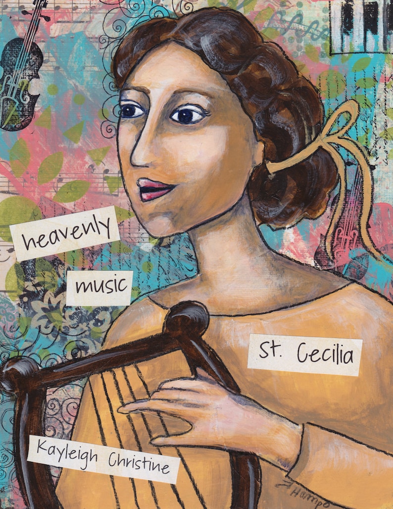 St. Cecilia, Patron Saint of Music, Saint Painting, Religious or ...