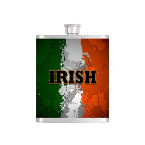 Irish Flag St. Patricks Day Flask With Funnel Stainless Steel 7 Oz ...