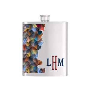 Mosaic Pattern Monogram Bridesmaid Flask by Bottoms up Flasks Stainless ...