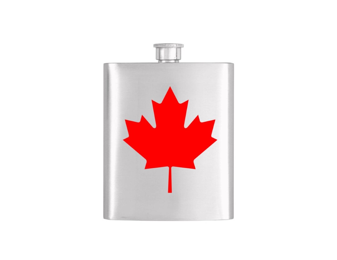 Canadian Flag Flask by Bottoms up Flasks Stainless Steel 7 Oz Liquor ...