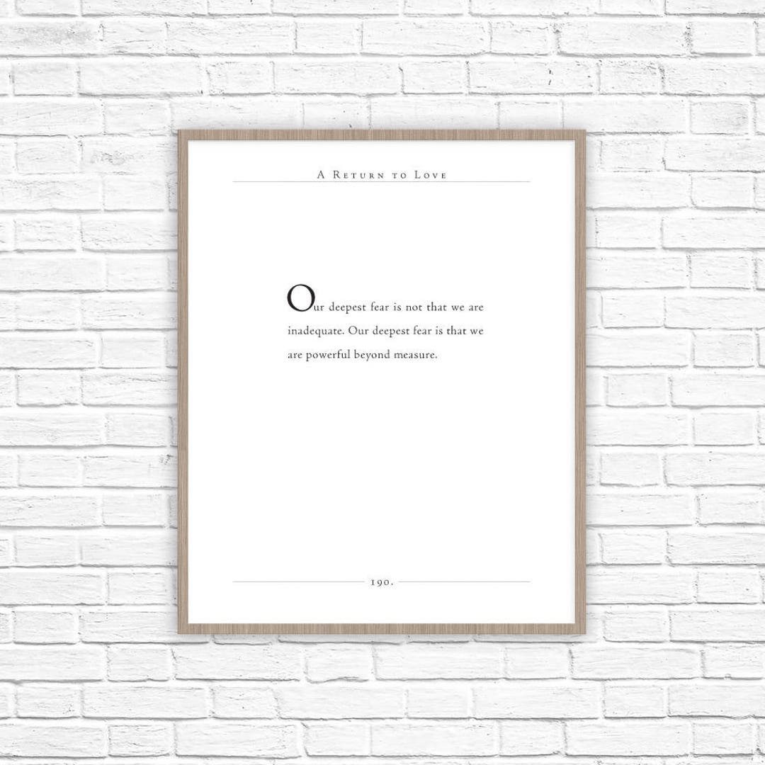 A Return to Love Quote | Marianne Williamson Quote | Nursery Decor for ...