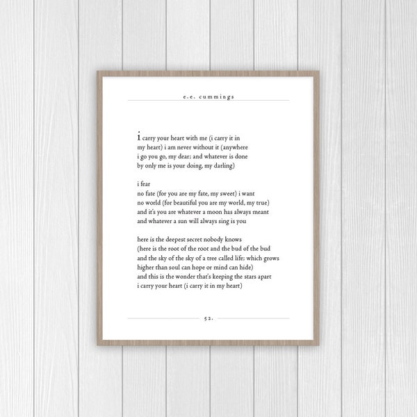 Ee Cummings Poem - Etsy