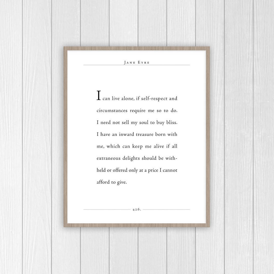 Jane Eyre Quote | Charlotte Bronte Quote Print | Book Quote | Literary ...
