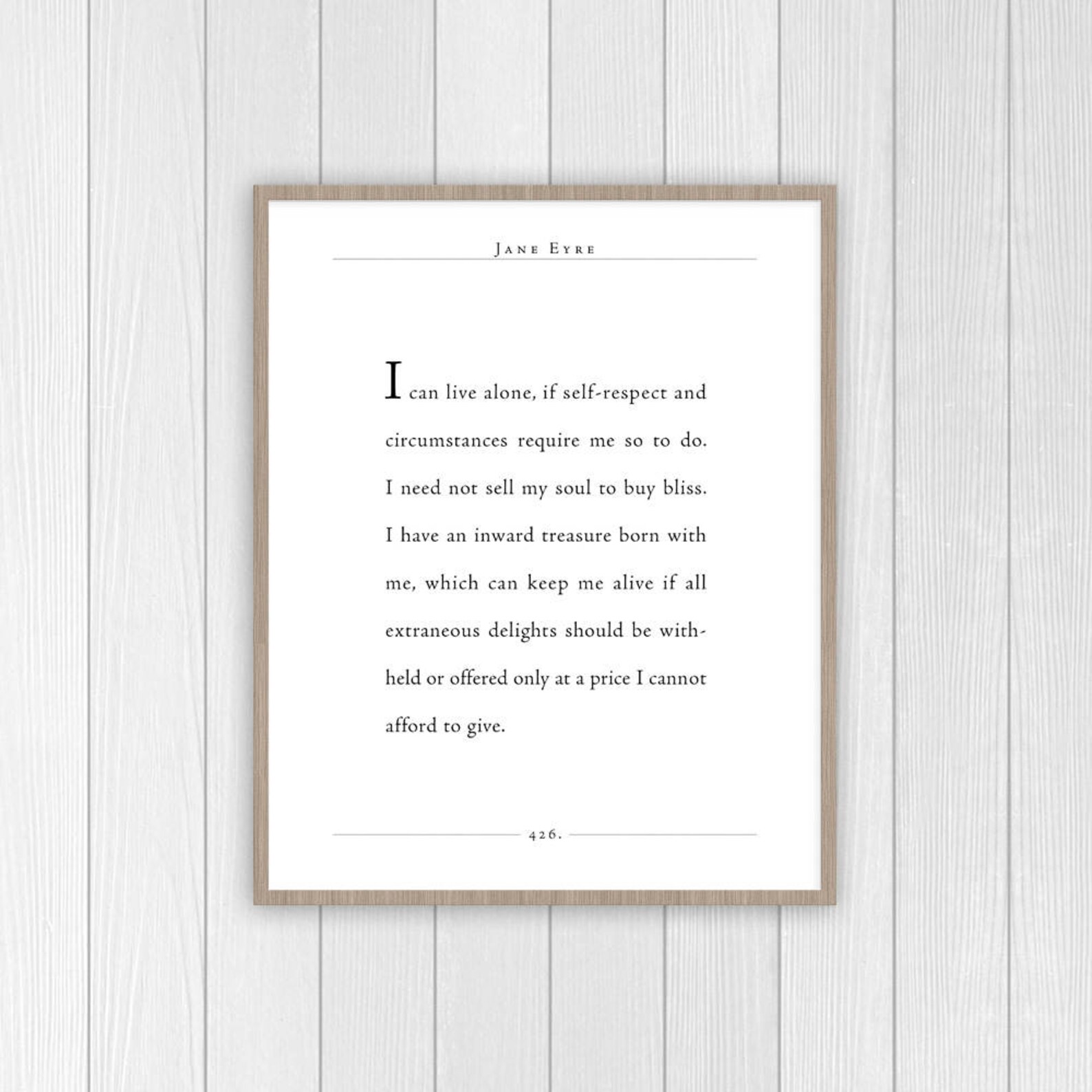 Jane Eyre Quote | Charlotte Bronte Quote Print | Book Quote | Literary ...