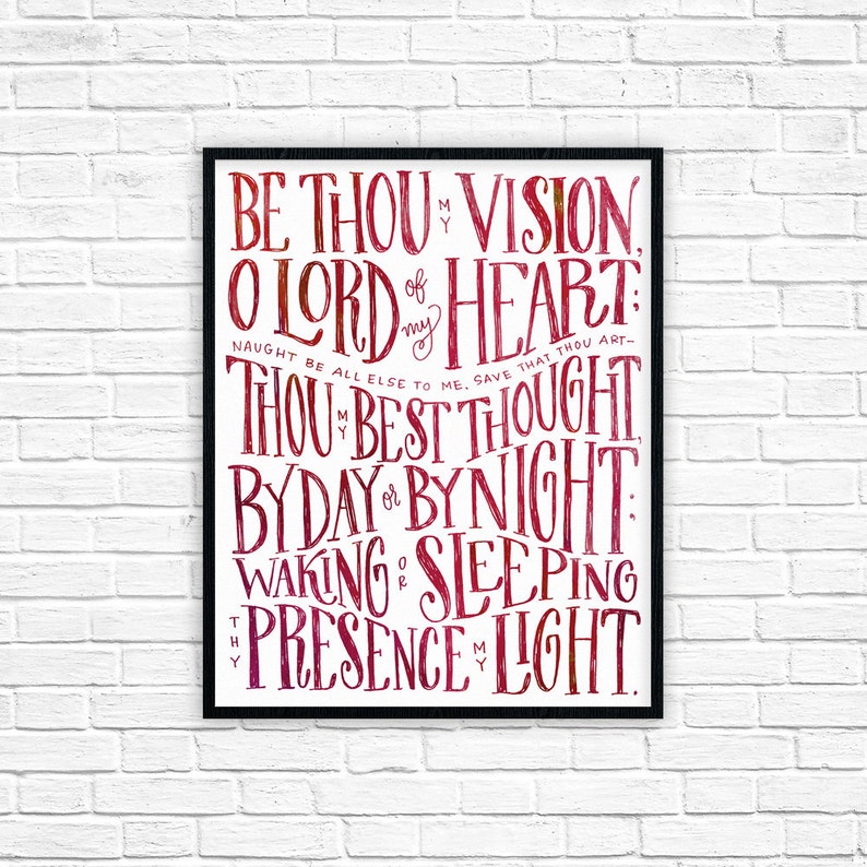 Be Thou My Vision Print Bible Verse Home Decor Christian - Etsy