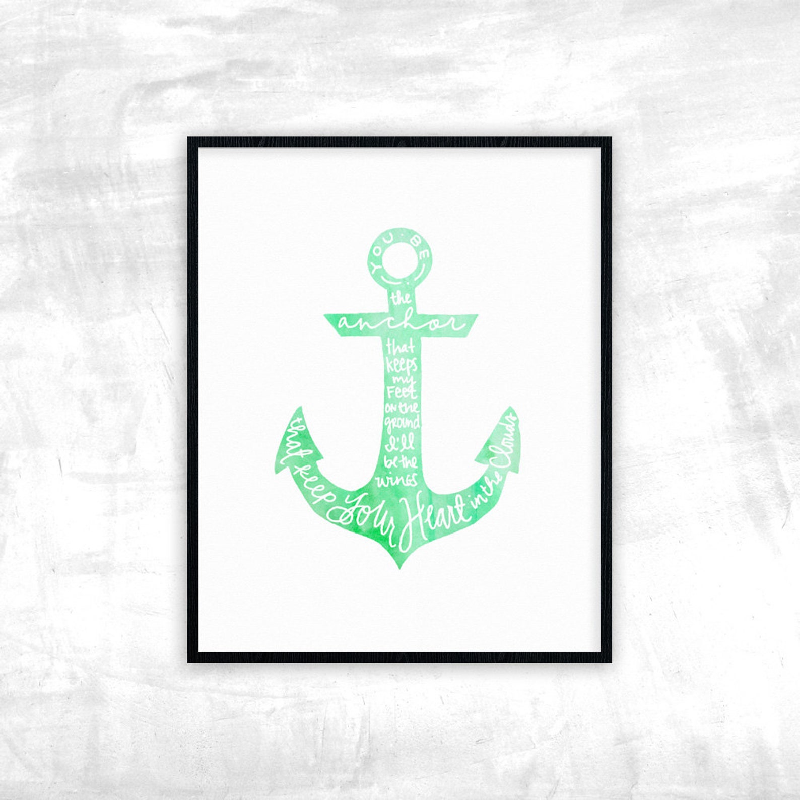 You Be the Anchor Nautical Print | Mayday Parade Handlettered Quote - Etsy