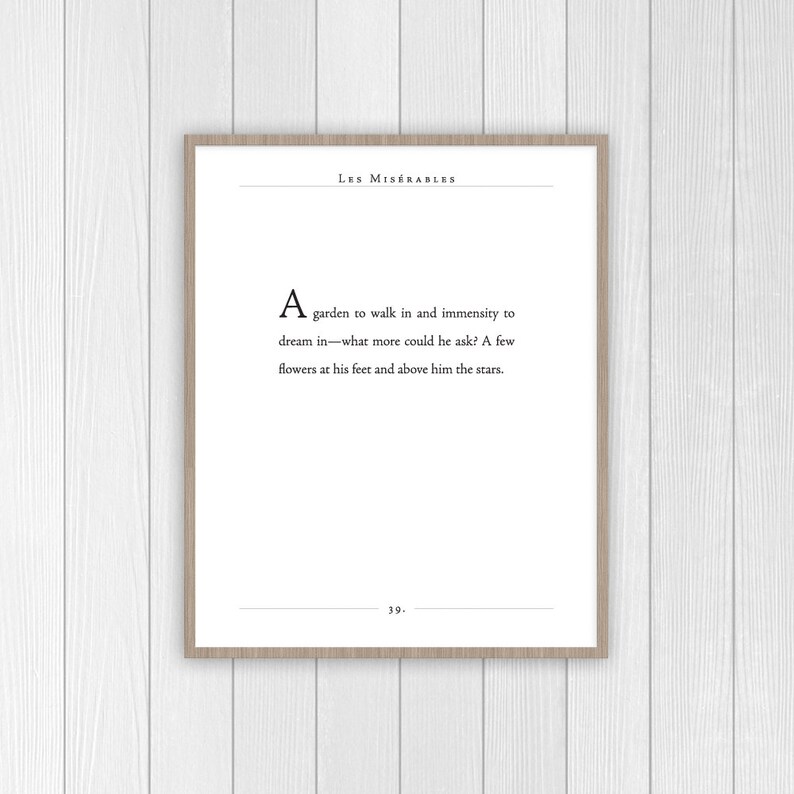 Les Miserables Quote Victor Hugo Print Les Miserables Book Page ...
