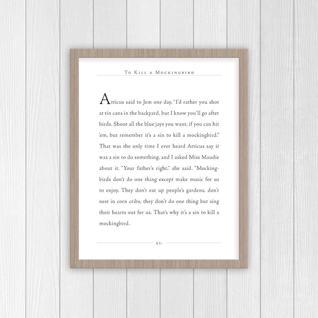 To Kill A Mockingbird Quote | Harper Lee Quote Print | Classic Book ...