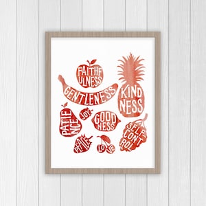Fruit of the Spirit Print Bible Verse Art Print Nursery Art Scripture ...