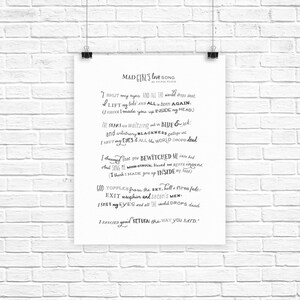 Sylvia Plath Mad Girl's Love Song Print | Poetry Art Poster | Sylvia ...