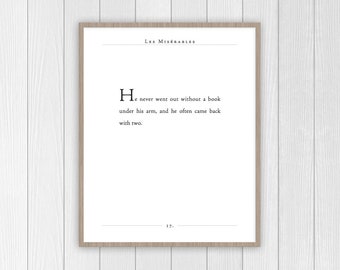 Les Miserables Quote Victor Hugo Print Les Miserables Book | Etsy