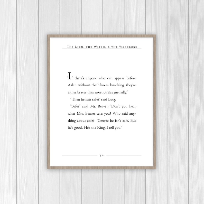 Chronicles of Narnia Quote | Lion, Witch, & Wardrobe Print | CS Lewis ...