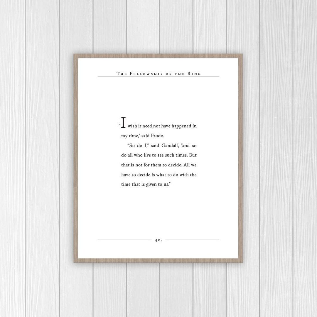 Tolkien Lord of the Rings Quote Print | Fellowship of the Ring ...