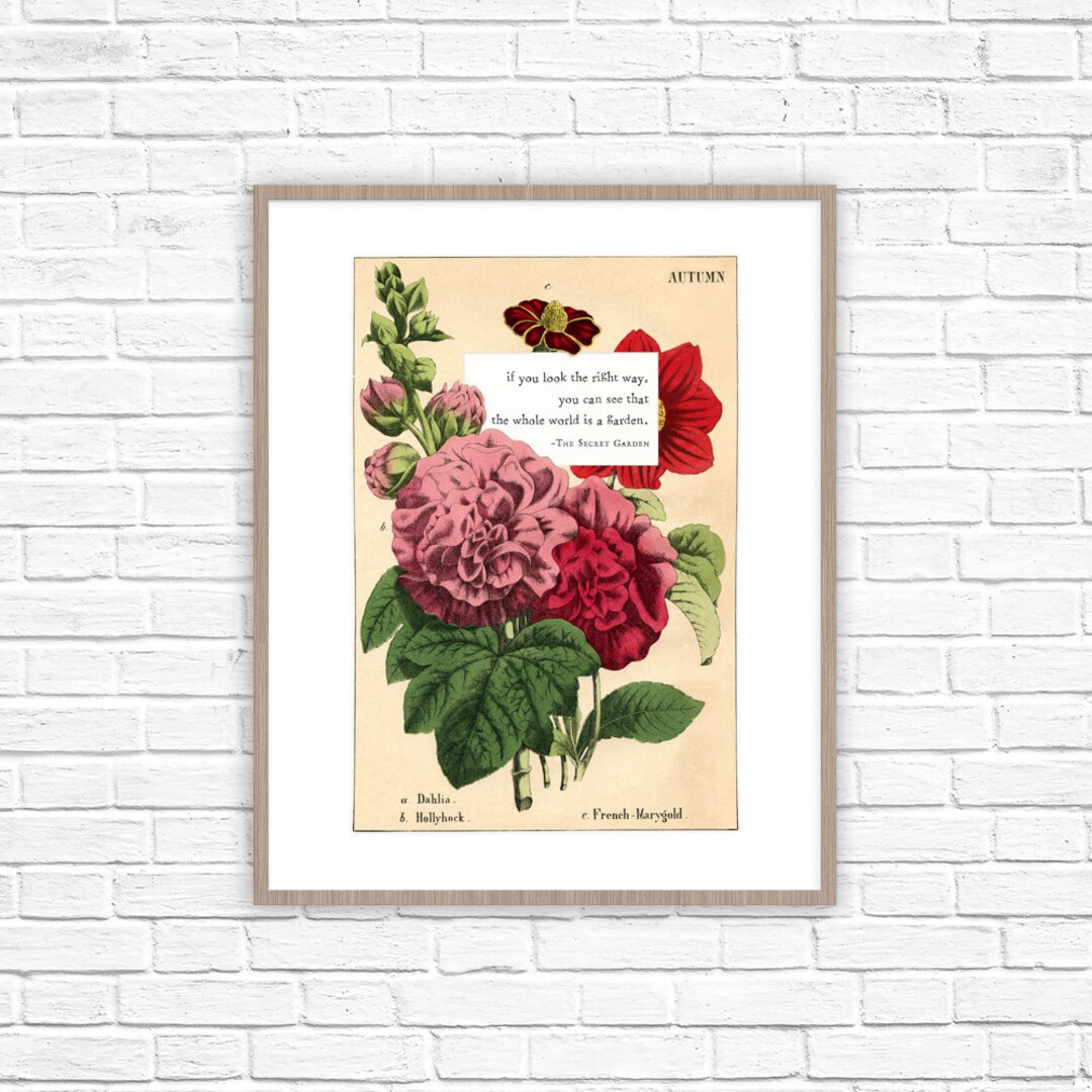 The Secret Garden Quote | Botanical Quote Print | Classic Book Quote ...