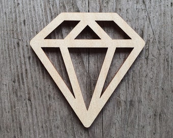 Diamond Laser Cut Out Unfinished Wood Shape Craft Supply - Etsy