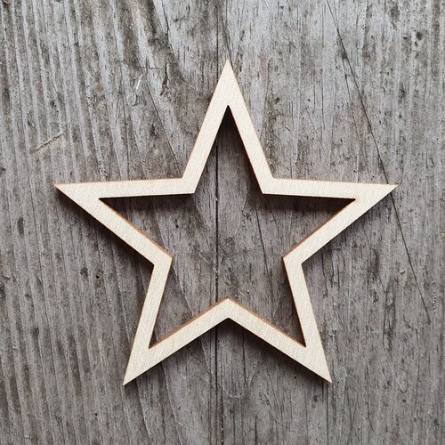 Star Shape Outline Wood Cutout Unfinished Wood Blanks Laser - Etsy