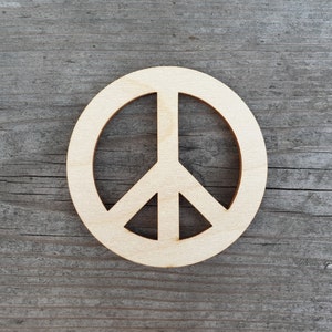 Wooden PEACE Sign Shape for Creative DIY Projects - Peace Sign Cutouts ...