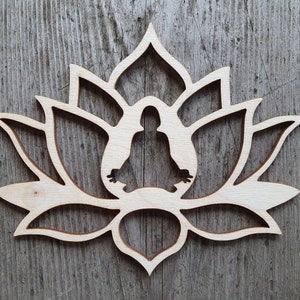 Lotus Yoga Shape, 3 20, Laser Cut Lotus Flower, Unfinished Wood, Wooden ...