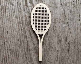 2 34 Tennis Racket Wooden Cutout Shape, Silhouette, Gift Tags Ornaments ...