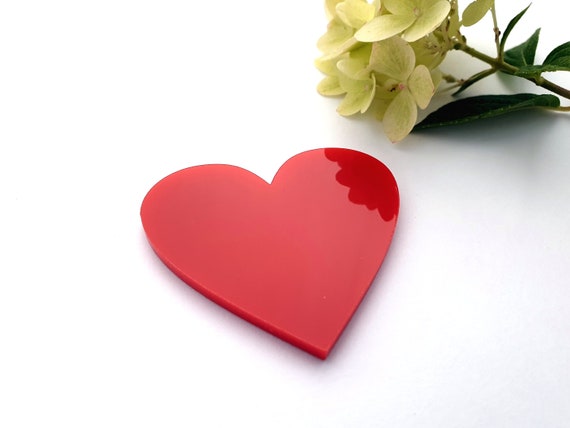 Red Acrylic Heart Shape 2 20 Red Acrylic - Etsy