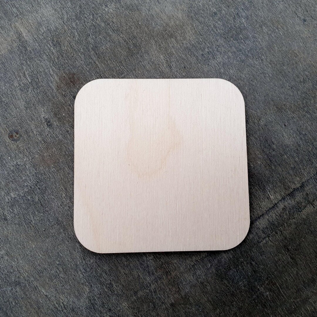 Rounded Square Shape, 3" - 20", Rounded Edges Square Cut Out, Wooden ...
