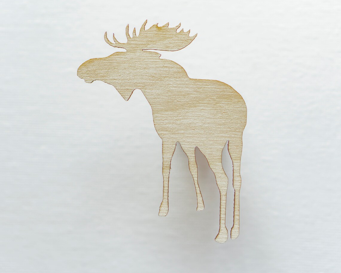 Moose Shape, MULTIPLE SIZES, Laser Cut, Unfinished Wood, Cutout Shapes ...