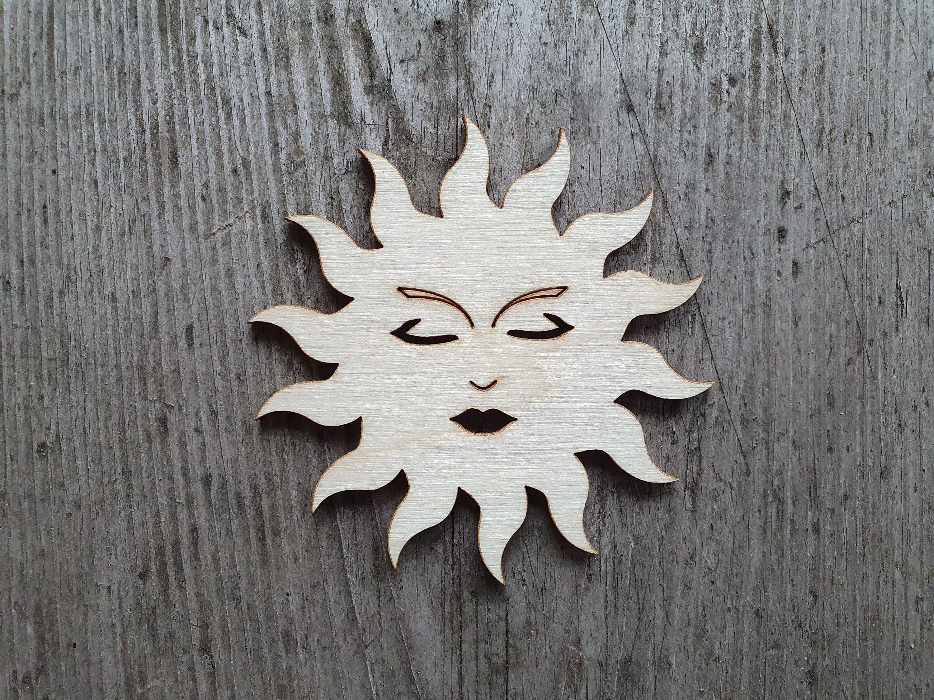 Sun With Face Shape 3 20 Laser Cut Sun Shape - Etsy