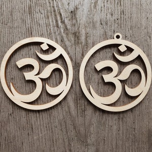 Wooden OM Symbol Shape for DIY Home Decor Projects - OM Symbol Cutouts ...