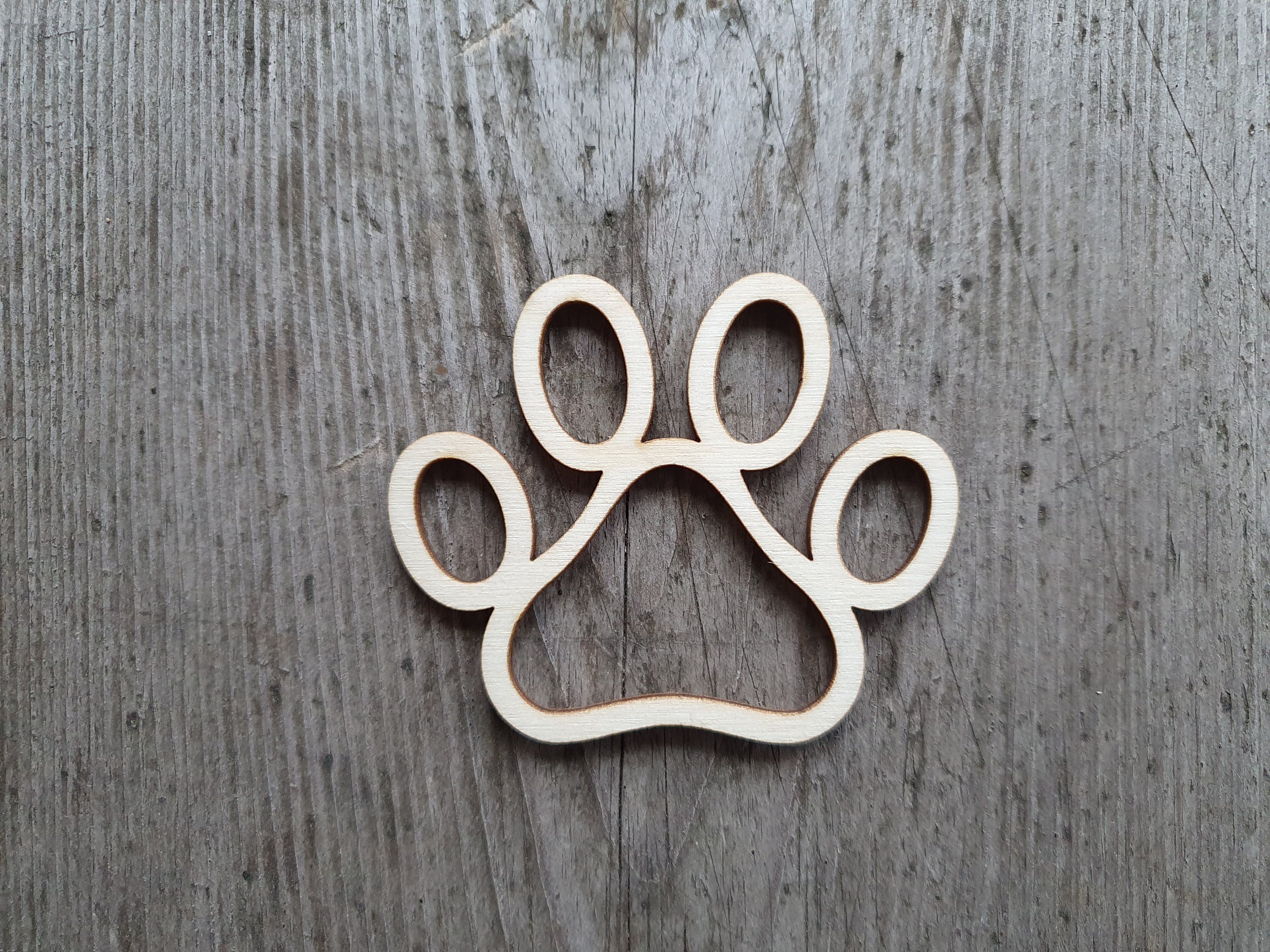 Dog paw print outline shape 3 20 Laser Cut | Etsy