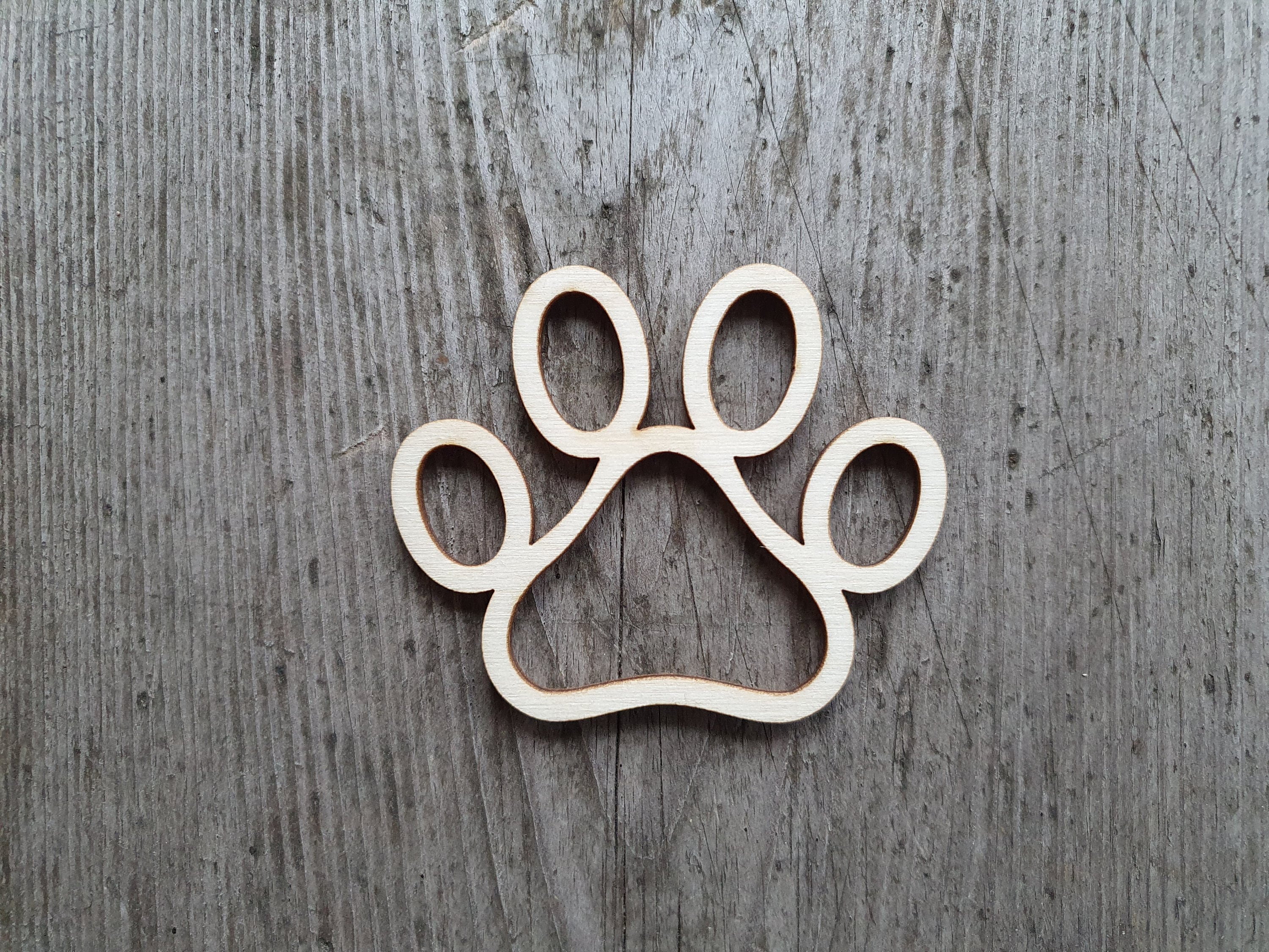Dog Paw Print Outline Shape 3 20 Laser Cut | Etsy