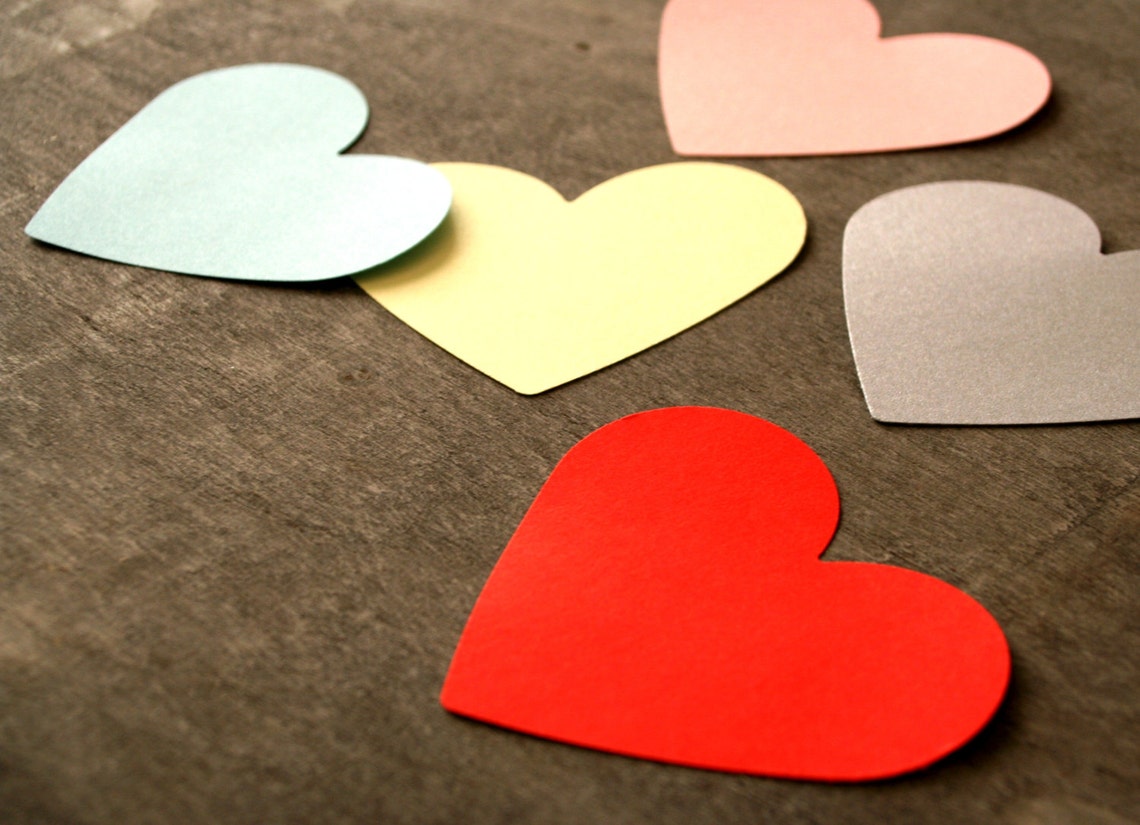 Paper Hearts 4 Paper Heart Cutouts Set of 20 Pcs | Etsy