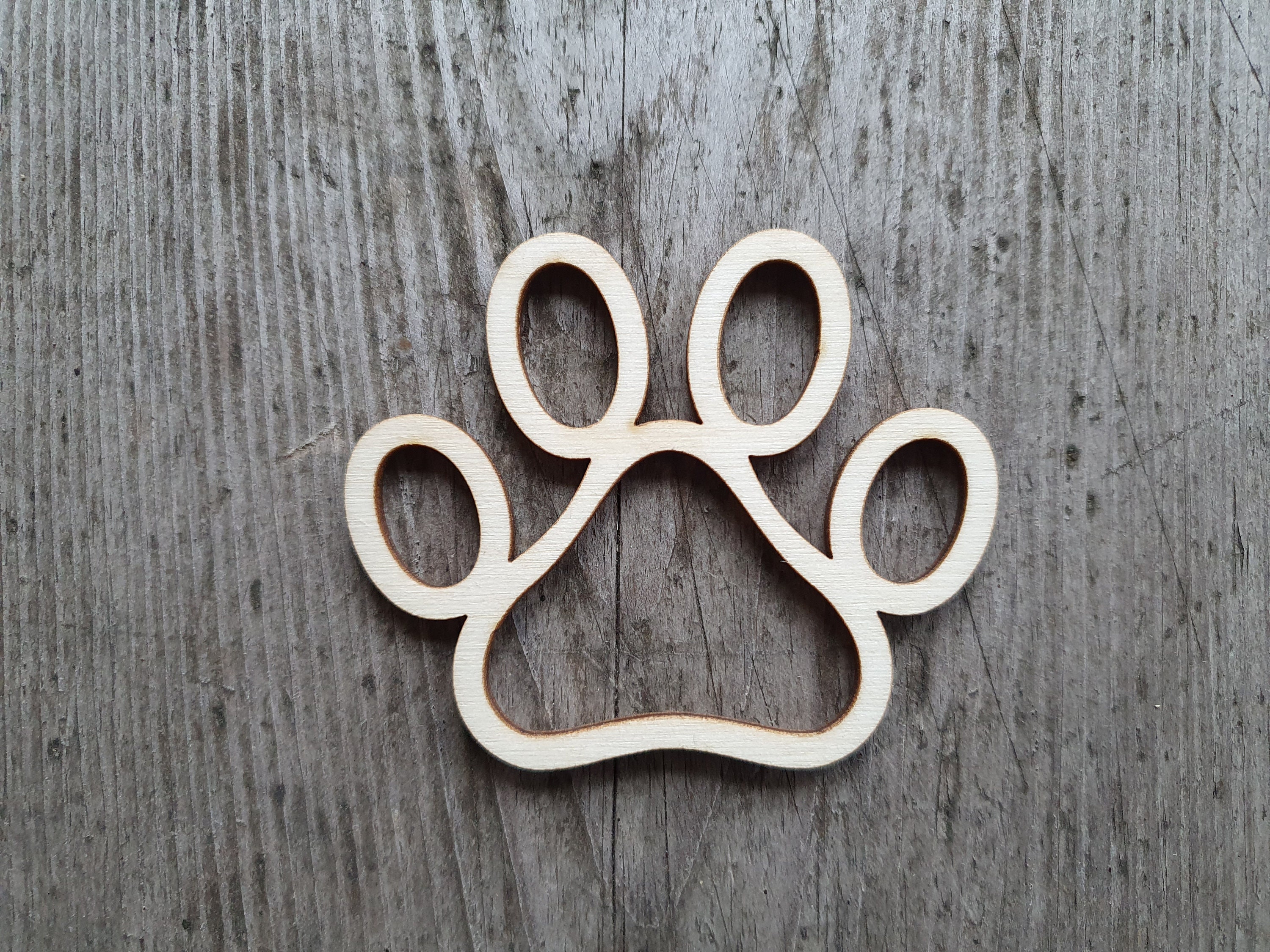 Dog Paw Print Outline Shape 3 20 Laser Cut | Etsy