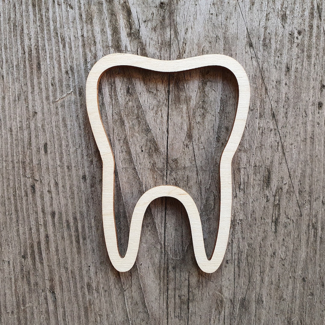 Tooth Outline Shape, 3" - 20", Tooth Cut Out, Laser Cut, Unfinished ...