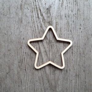 Rounded Star Outline Shape, 3 20, Star Cut Out, Unfinished Wood, Wooden ...