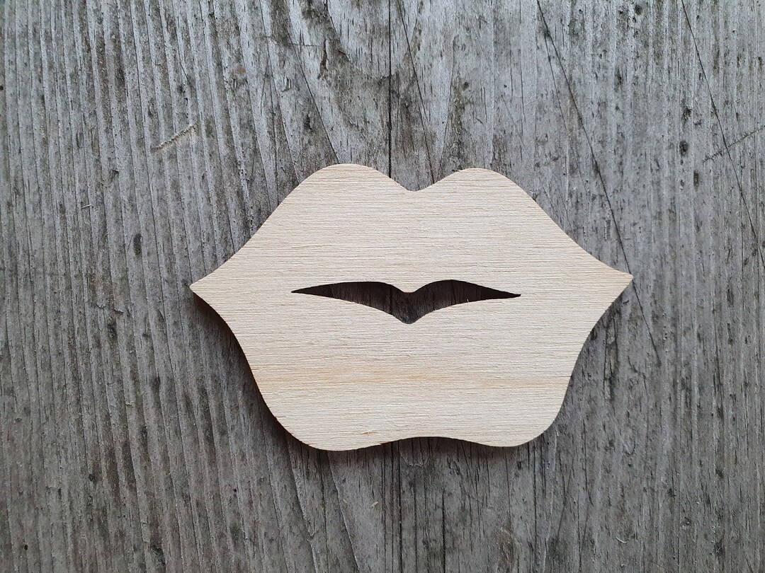 Lips Cut Out, 3 20 , Wooden Cutouts for Crafts and Decorations, Lips ...